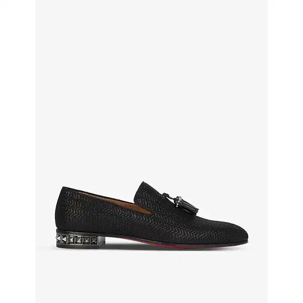 Christian Louboutin Black Zigzag Loafers with Tassels Christian Louboutin - Marpyramide tassel loafers Christian  main image 4
