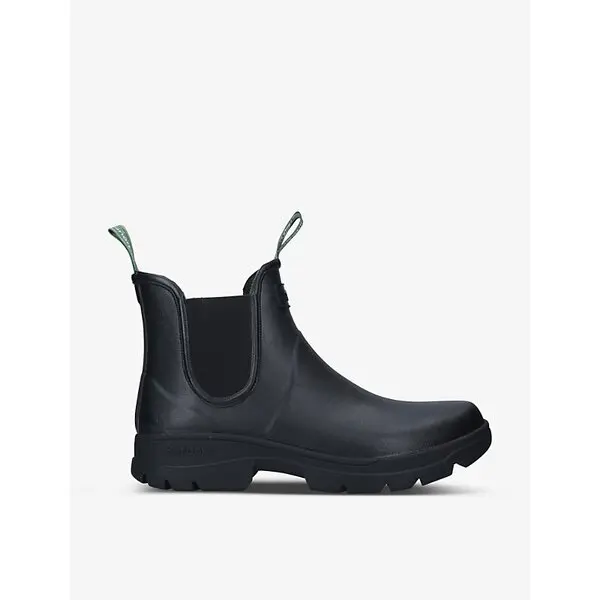 Barbour Fury Waterproof Rubber Chelsea Wellington Boots Black