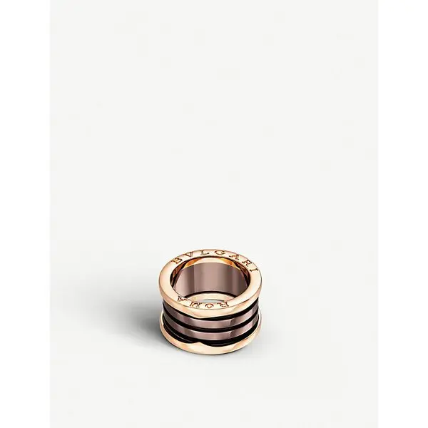 Bvlgari Roma Four-Band 18kt Pink-Gold And Bronze Ceramic