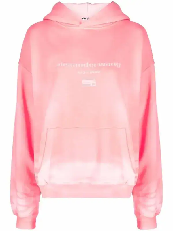 Alexander Wang Washed-Effect Oversize Hoodie In Pink - 59% Off
