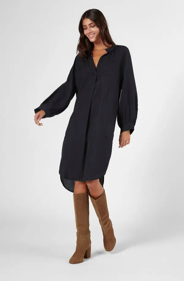 Joie Knox Midi Dress In Black | 2x-Small | Lyocell In Caviar - 50% Off |  Editorialist