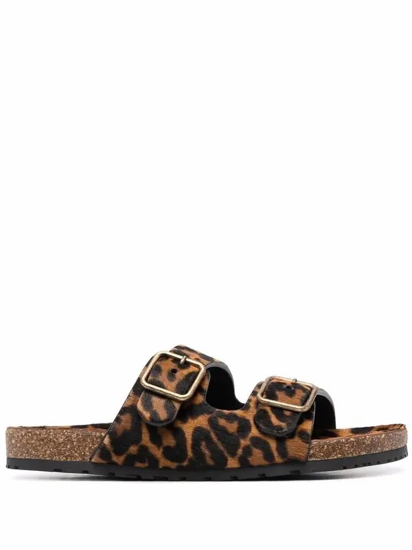Saint Laurent Leopard-print Buckle Sandals
