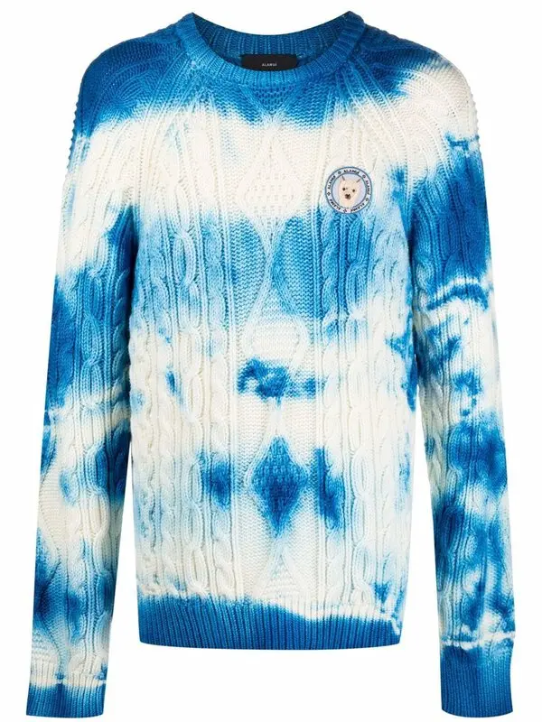 Alanui Tie-dye Cable-knit Jumper - White