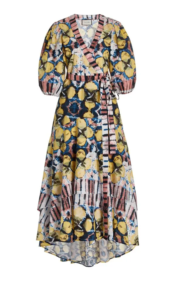 Alexis Marsai Mixed- Cotton Midi Wrap Dress In Print - 40% Off |  Editorialist