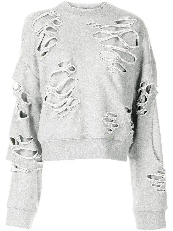 Goen.j Oversized Distressed Sweatshirt