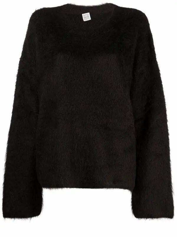 TOTÊME Round Neck Textured Jumper - Black