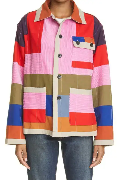 Buy BODE Patchwork Cotton Workwear Jacket - Multi At 40% Off | Editorialist
