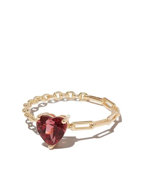 Yvonne Léon 18kt Yellow Rhodolite Heart Ring