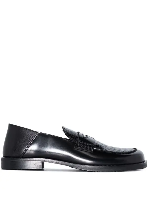 Eytys Otello Crocodile-Effect Leather Loafers In Black - 56% Off
