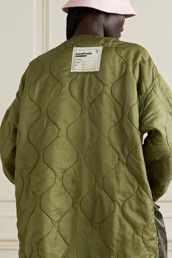 R13 Shell-Trimmed Quilted Recycled Ripstop Jacket Green
