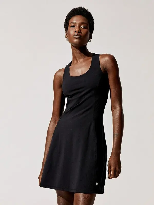 black workout dress Pet Hair Resistant Shapewear Dress | Crisscross Back