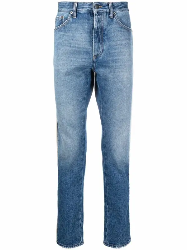 Palm Angels Side-stripe Straight-leg Jeans