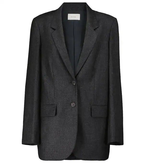 The Row Dustina Virgin Wool Flannel Blazer - Grey | Editorialist