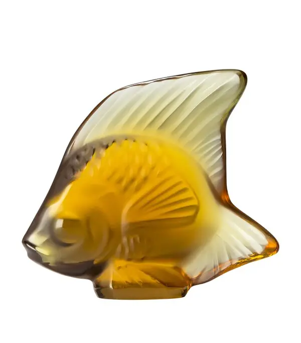 Lalique Crystal Fish Sculpture - Yellow
