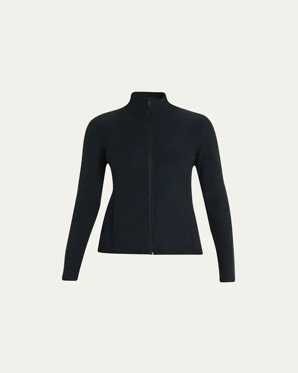 Beyond Yoga On The Go Mock-neck Jacket - Darkest Night