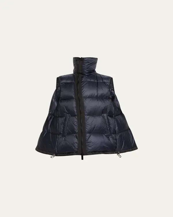 Sacai Puffer Vest With Asymmetric Zipper - Dnavy
