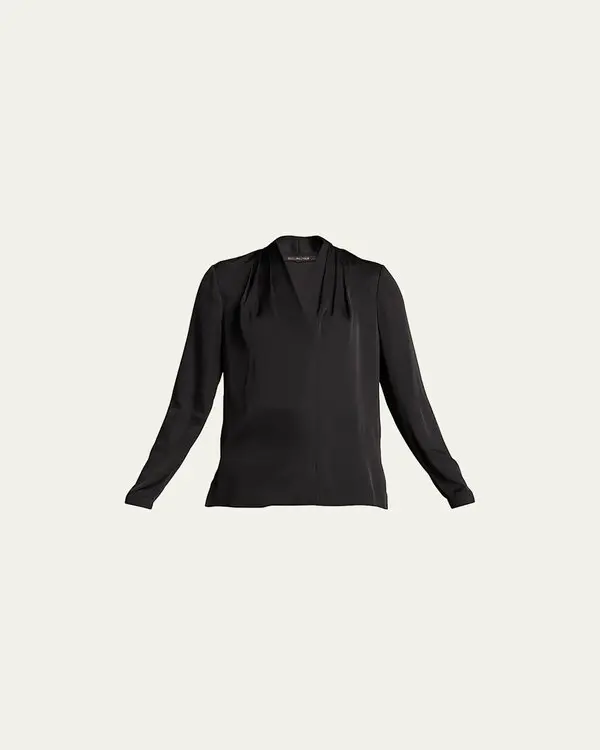 Kobi Halperin Nellie Pleated V-neck Blouse - Vintage Rose