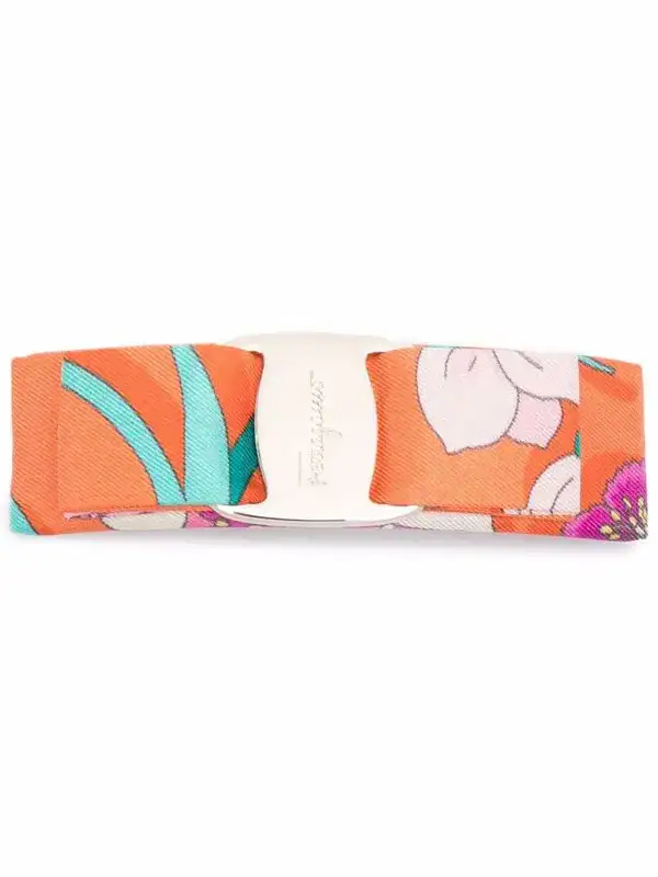 Ferragamo Vara Bow Hair Clip - Orange | Editorialist display picture 1