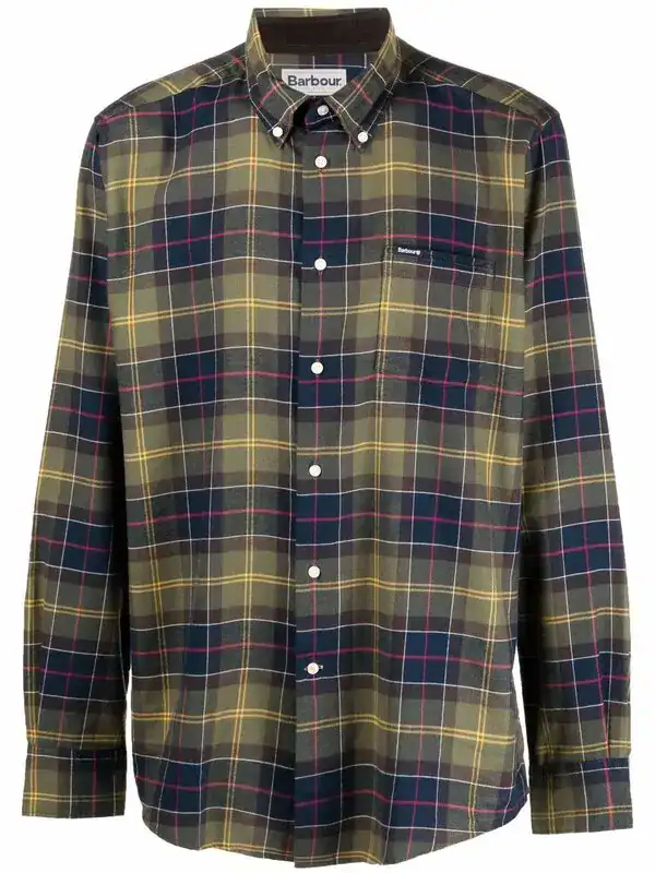 Barbour Tartan Check-Print Long-Sleeved Shirt Green 0% Off