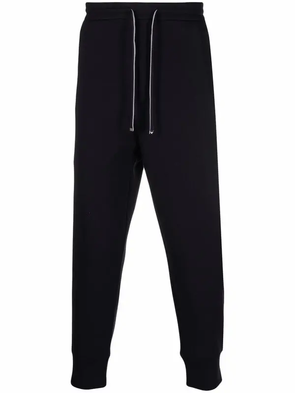 Emporio Armani Tapered-leg Solid Trackpants - Blue