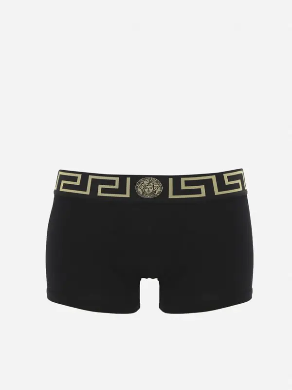 Versace 2-piece Cotton Boxer Set With Greek Motif - Multicolor ...