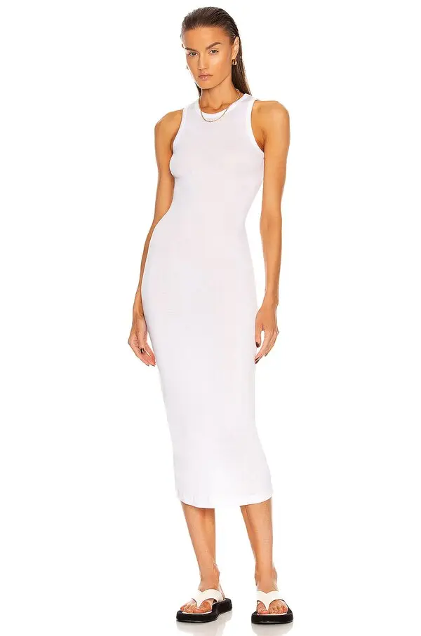 white christmas dresses Women's Premium Leather Button Front Mini Tank Dress - White main image 0