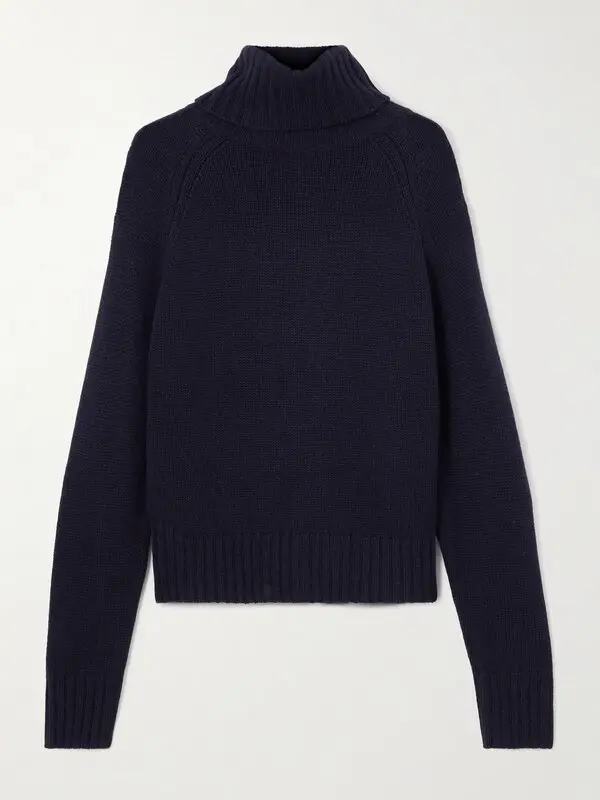ALLUDE Wool And Cashmere-blend Turtleneck Sweater - Blue