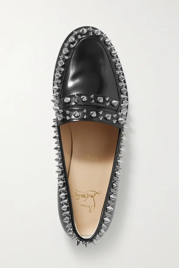 Christian Louboutin Mattia Spikes Studded Loafers - Black 