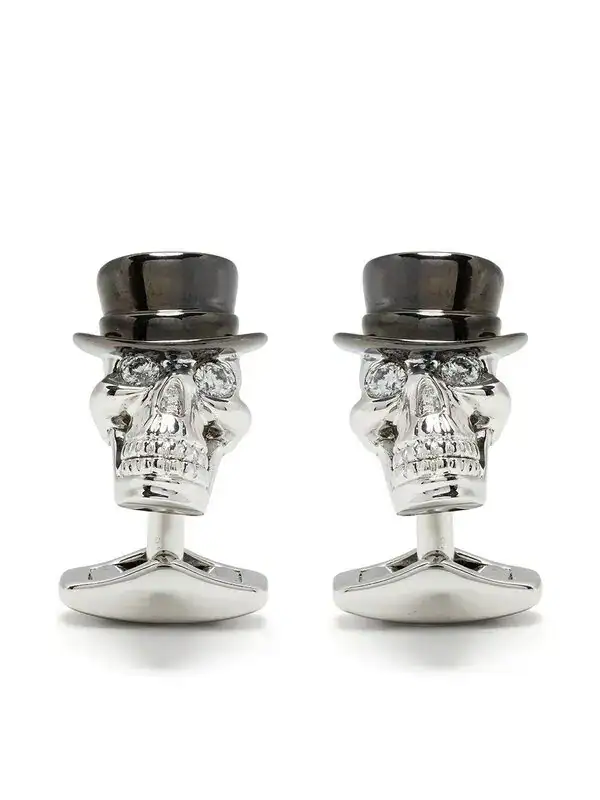 Tateossian Aristocrat Skull Sterling Cufflinks Silver Editorialist