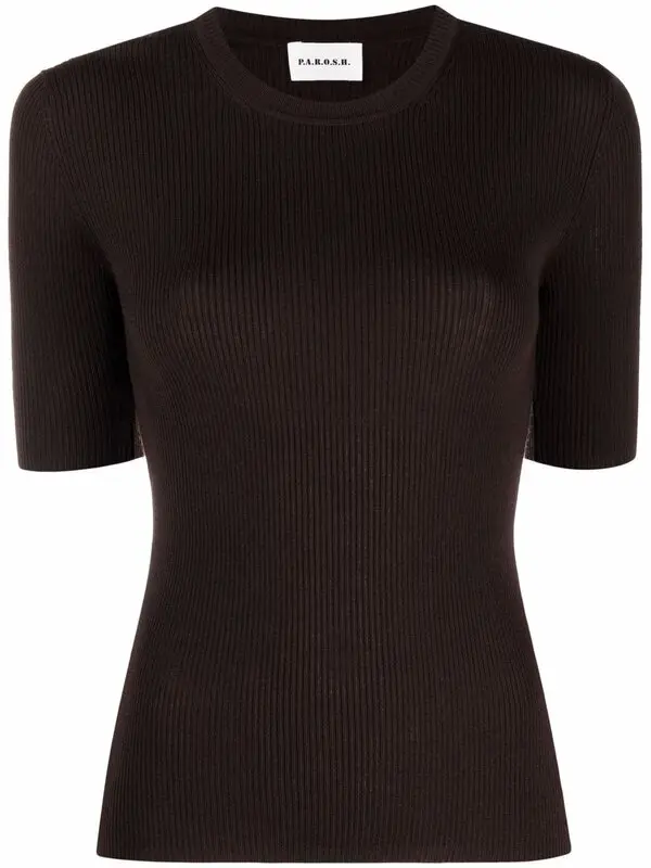 P.a.r.o.s.h Ribbed Knit Wool T-shirt