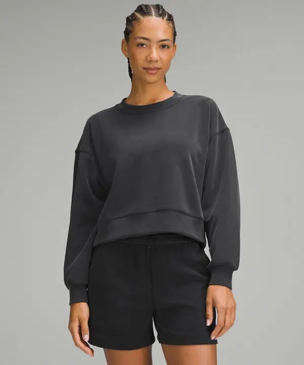Lululemon Softstreme Oversized Cropped Crew - Black