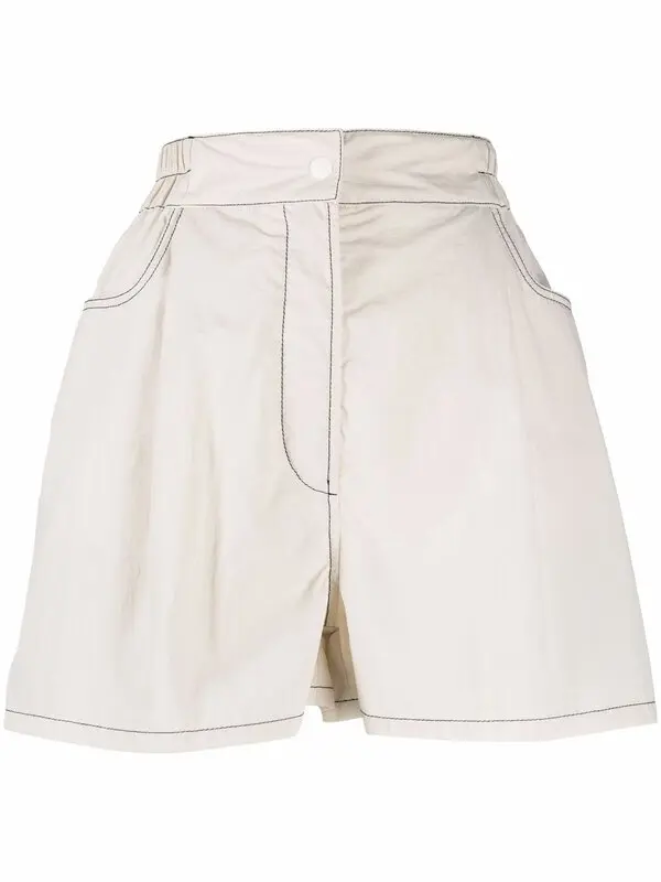 Sunnei Wide-leg Shorts - Neutrals
