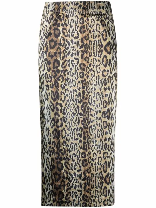 Remain Birger Christensen Tasha Animal-print Pencil Skirt