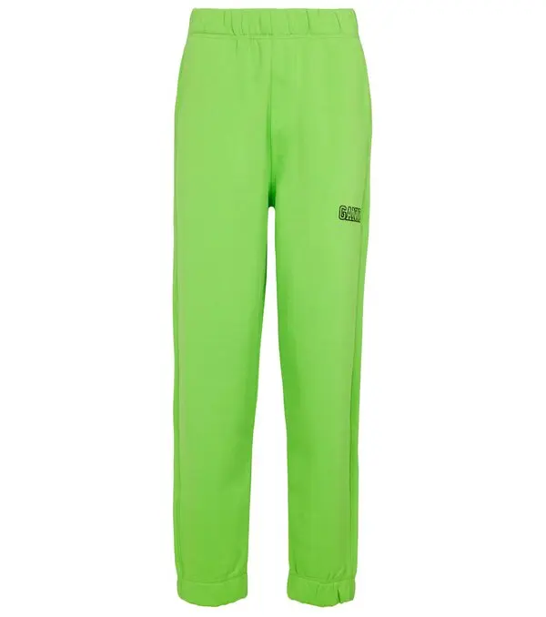 GANNI Software Isoli Cotton Sweatpants - Green