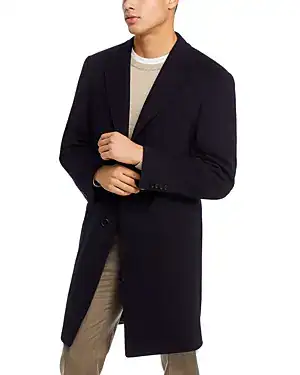 Canali Wool Cashmere Classic Fit Overcoat In Navy 47% Off