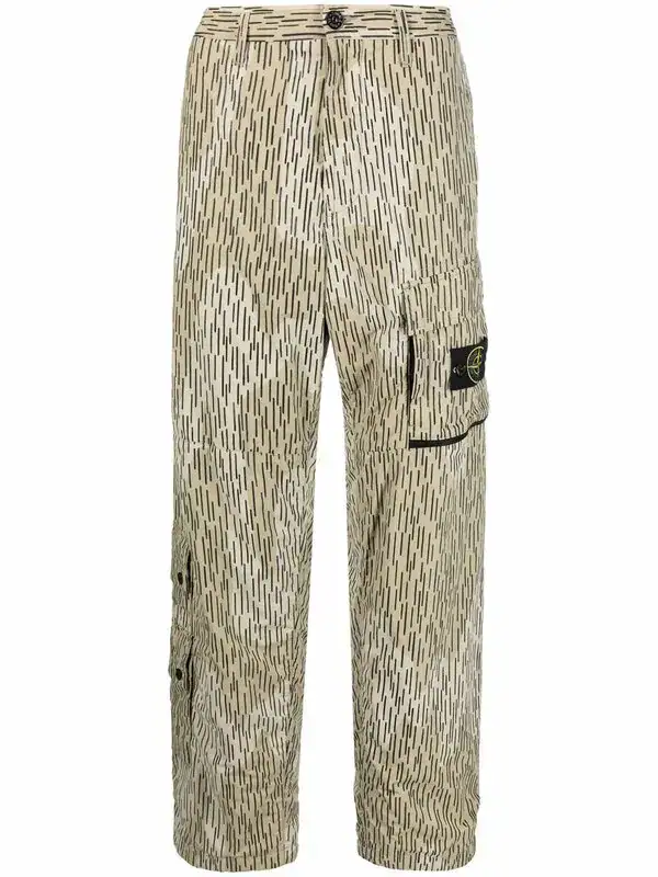 Stone Island Rain Camo Cargo Trousers In Neutrals - 60% Off