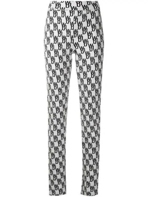 We11Done Logo Pattern Knitted Leggings - White
