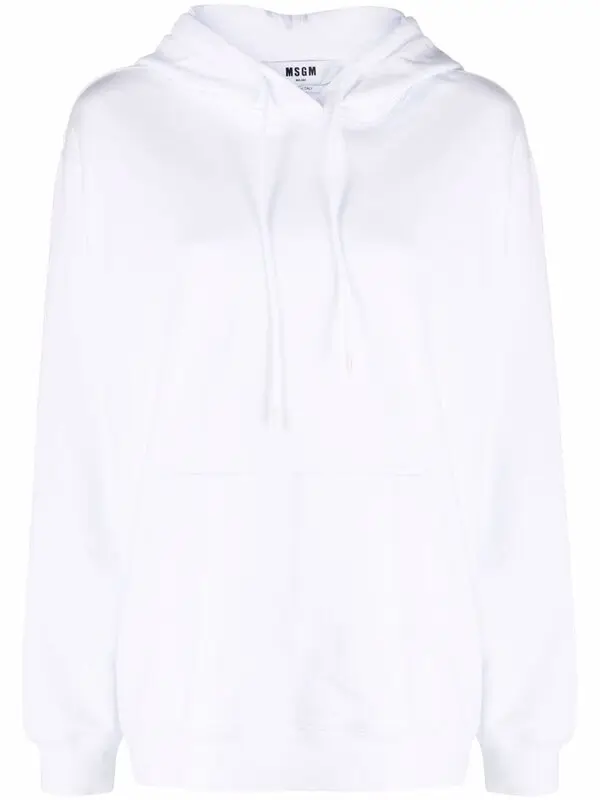 MSGM Logo Cotton Hoodie - White