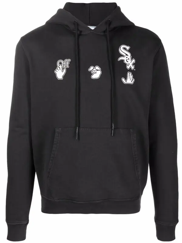 Off-White X Mlb Chicago White Sox Logo-print Hoodie - Black