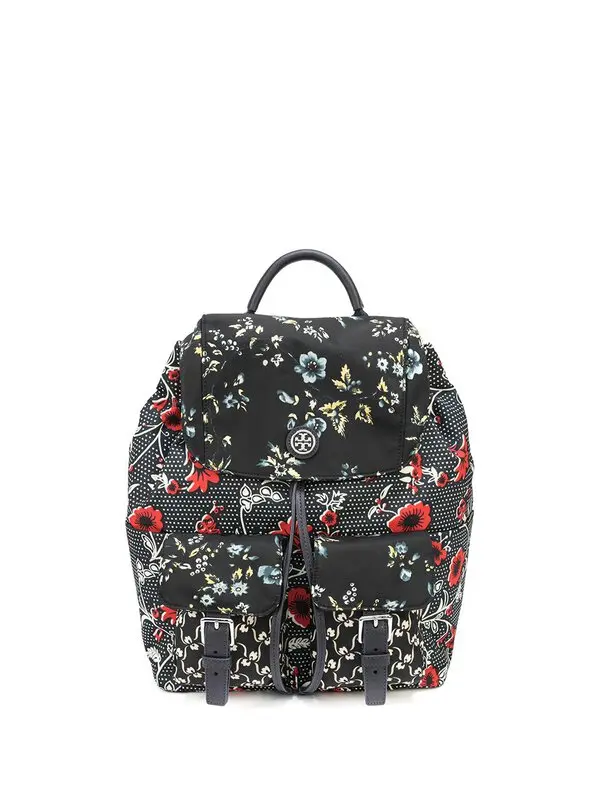 Tory Burch Multi-Print Drawstring Backpack - Red | Editorialist display picture 1