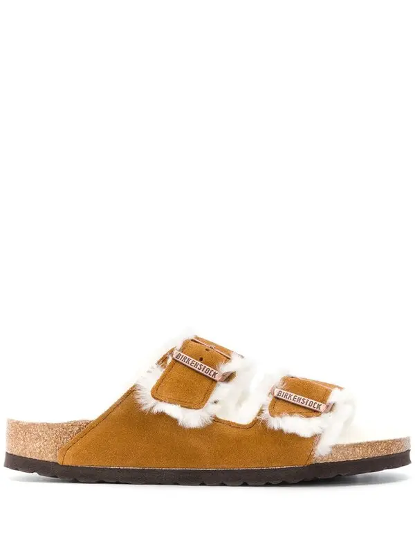 BIRKENSTOCK Shearling Sandals - Brown