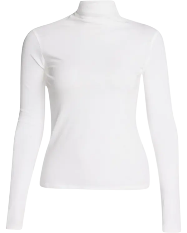Vince Essential Long-sleeve Cotton Turtleneck Top - White