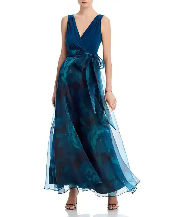 Flare Dress Eliza J Floral Lace Gown Women's Butterfly Floral Embellished Fit  Flare Dress  On Sale
