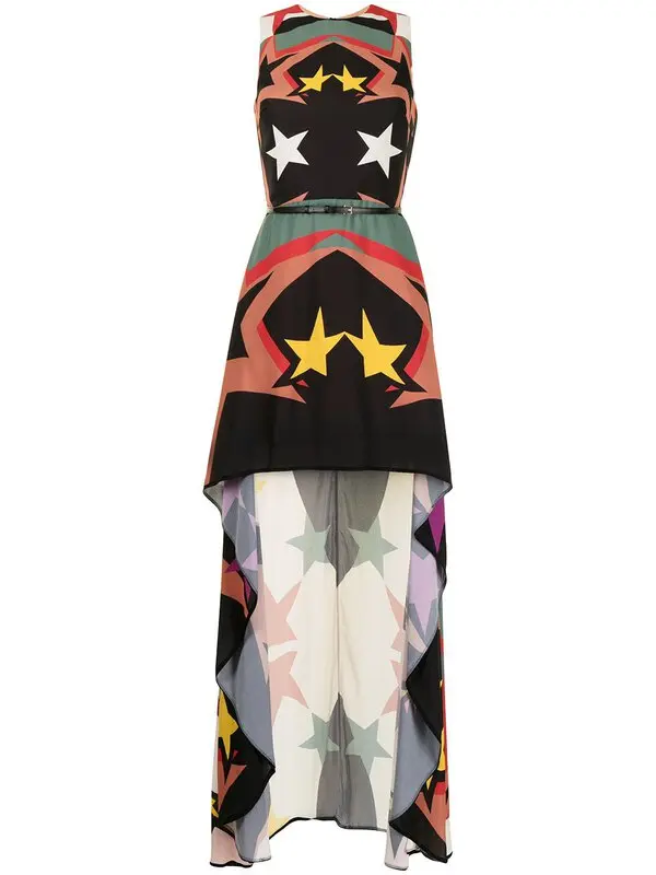 Elie Saab Star-print High-low Hem Dress