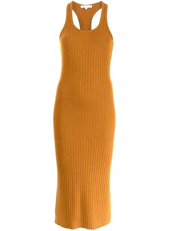 vince ribbed racerback dress Vince Ribbed Racerback Dress In Brown - 53% Off