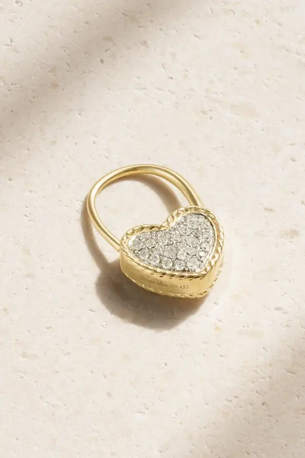 Yvonne Léon 9-karat Diamond Single Heart Earring