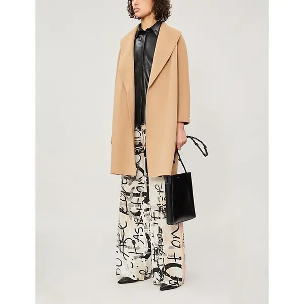 Max Mara Messi Wool Wrap Coat - Camel