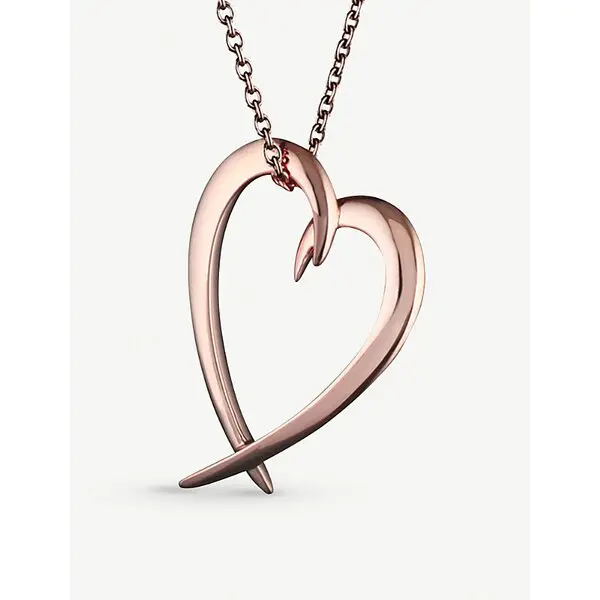 SHAUN LEANE Heart Vermeil Pendant Necklace - Rose Gold