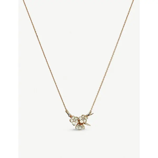 SHAUN LEANE Cherry Blossom Vermeil Silver And Diamond Necklace - Gold