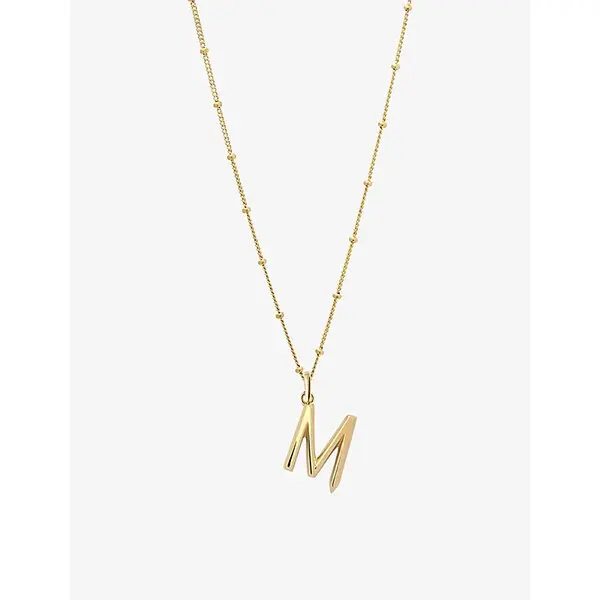 Edge Of Ember M Initial Recycled 18ct Yellow -Plated Vermeil